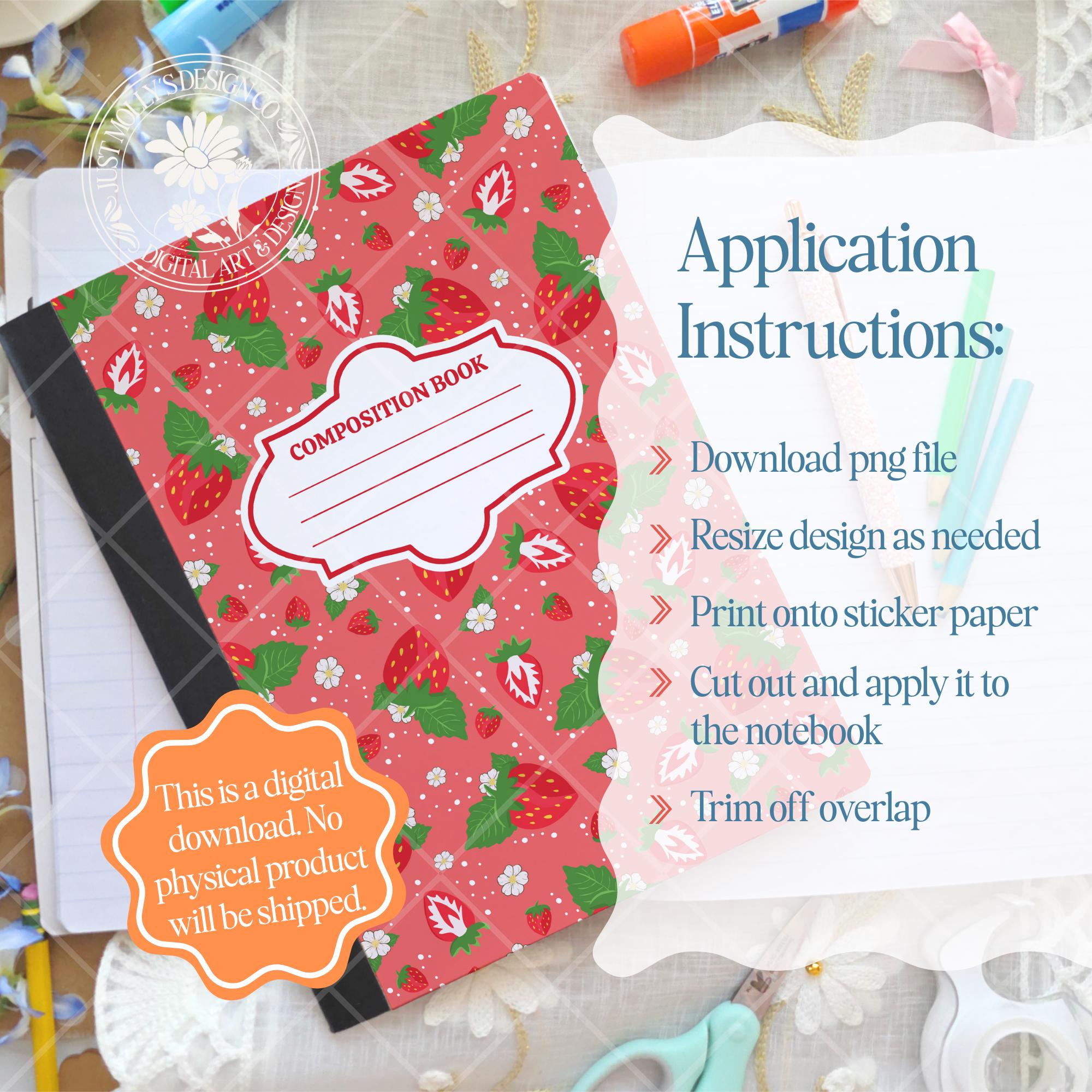 Printable Composition Notebook Cover PNG Download File Back to School ...