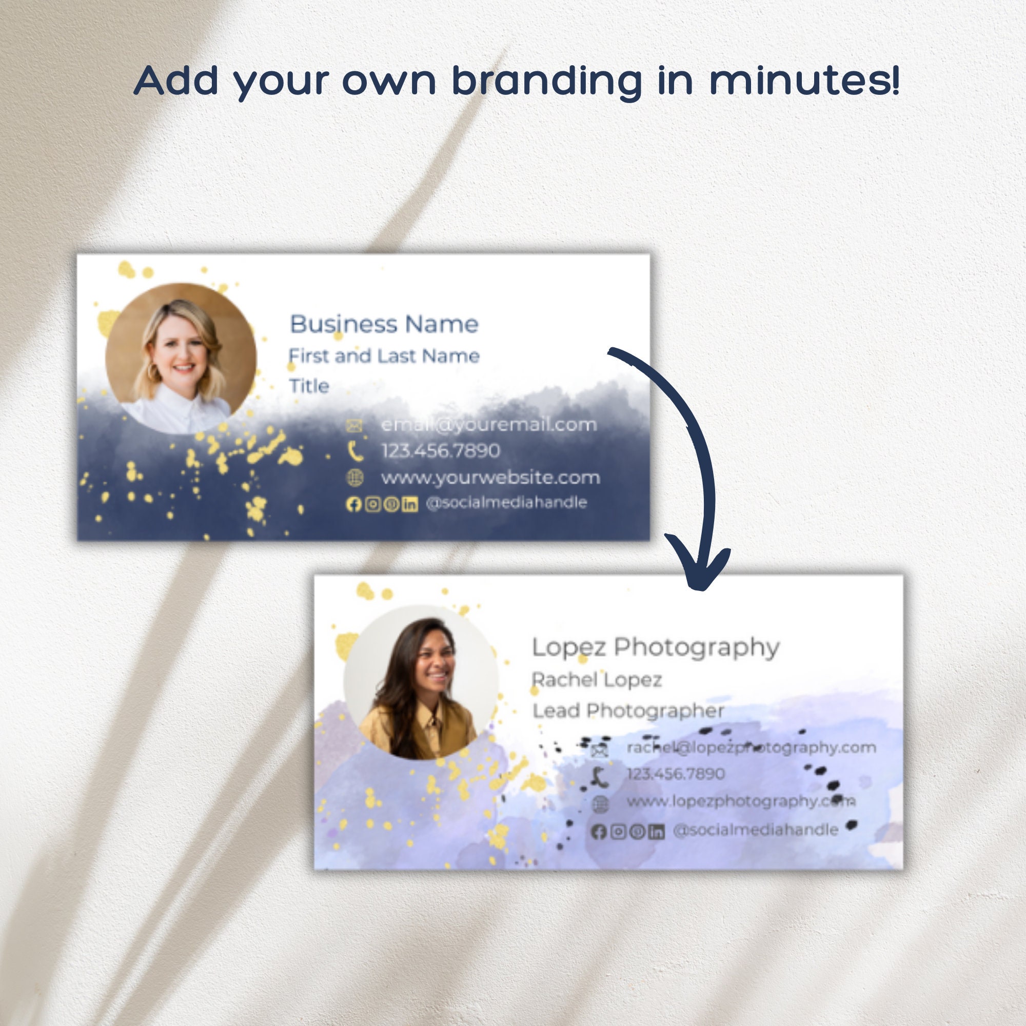 Navy Blue & Gold Email Signature Template | Small Business Email ...