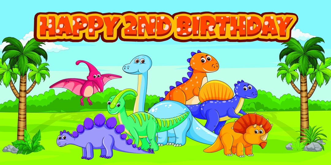 Dino-roar Birthday Banner - Official Personalized Dinosaur Party Decor ...