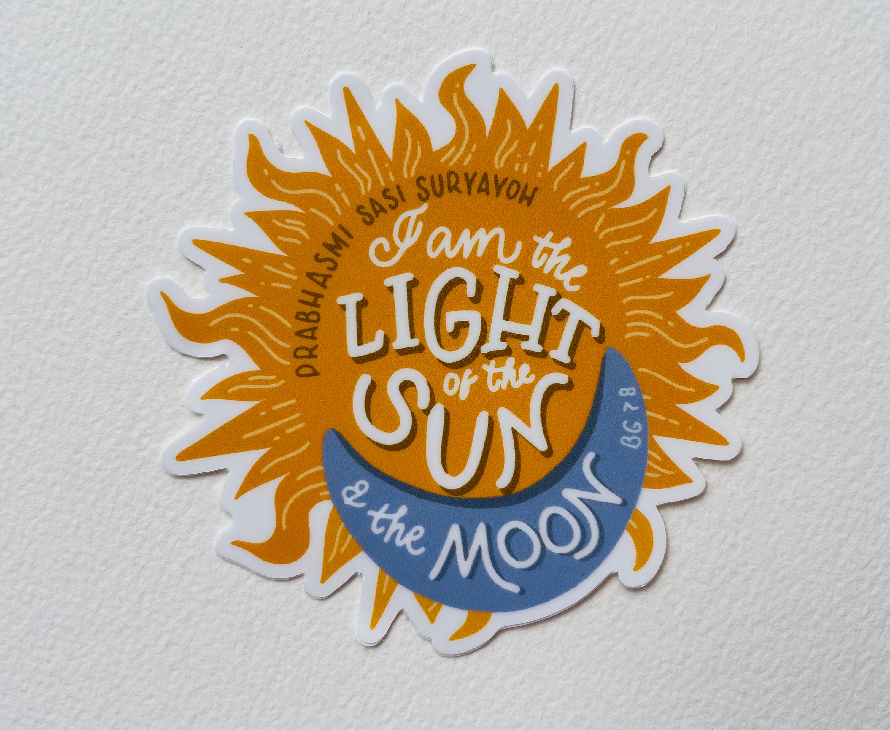 Stickers Bahagavad Gita Verse 7.8 Krishna Wisdom Spiritual Knowledge ...