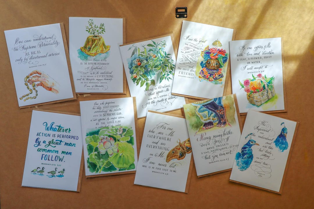 Bhagavad-gita Postcards – Folded Krishna Consciousness Cards With ...