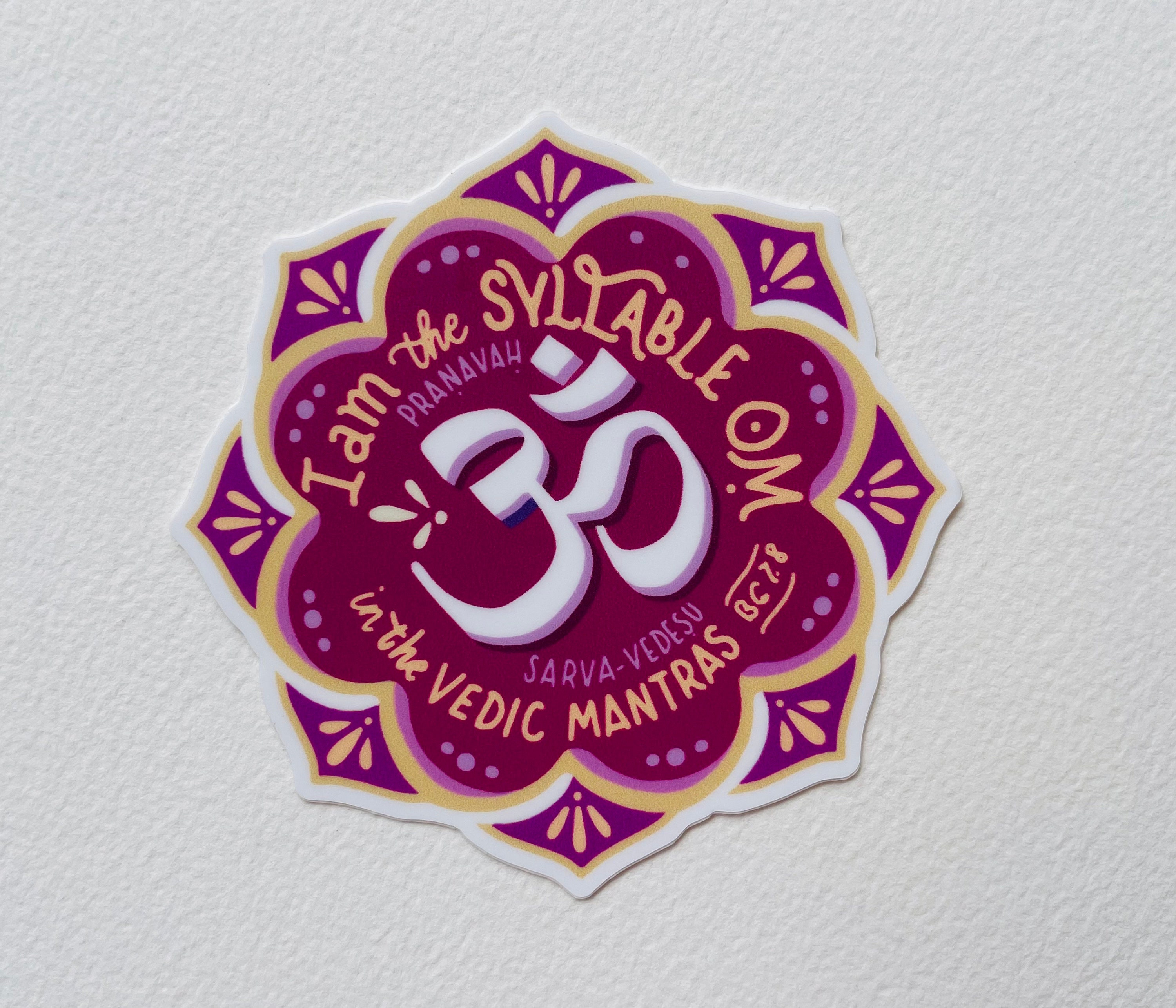 Stickers Bahagavad Gita Verse 7.8 Krishna Wisdom Spiritual Knowledge ...