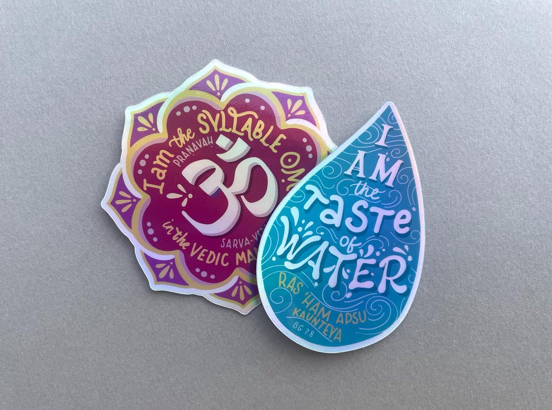 Stickers Bahagavad Gita Verse 7.8 Krishna Wisdom Spiritual Knowledge ...