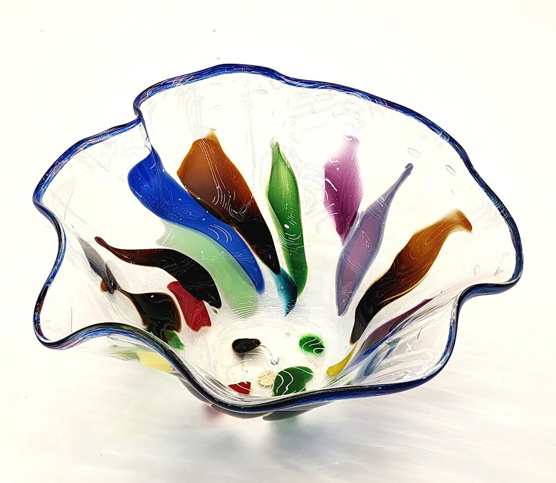 Angelo Rossi Signed Art Glass Large Bowl Murano - Etsy