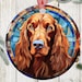 Personalized Irish Setter Stained Glass Effect Metal Christmas Ornament ...