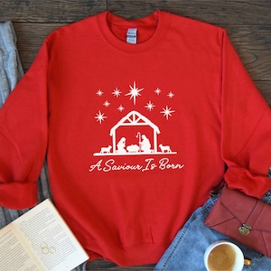 Christian Christmas Sweatshirt, Nativity Scene Sweater, Christmas ...
