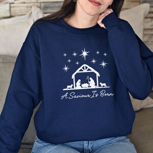 Christian Christmas Sweatshirt, Nativity Scene Sweater, Christmas ...