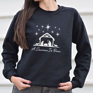 Christian Christmas Sweatshirt, Nativity Scene Sweater, Christmas ...