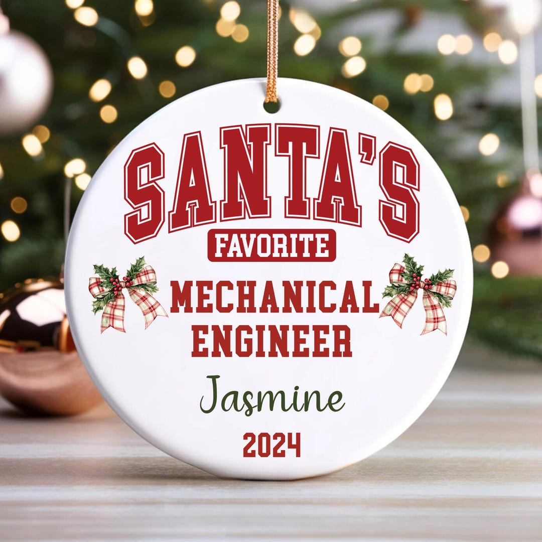 Mechanical Engineer Personalized Christmas Ornament, Custom Santa's ...