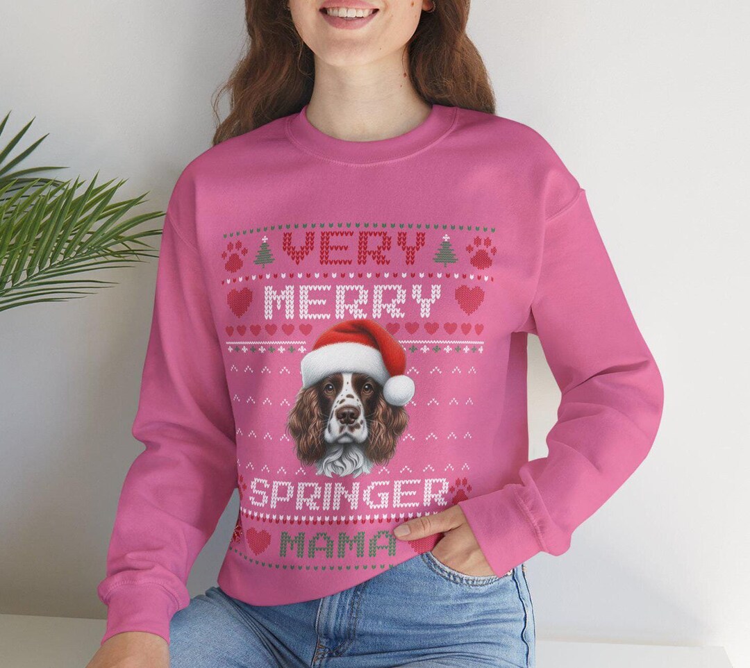 Springer Mama Ugly Christmas Sweater, English Springer Spaniel Mom ...