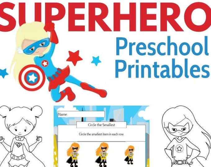 SUPERHERO Preschool Printables Learning to Write Abcs & Numbers - Etsy