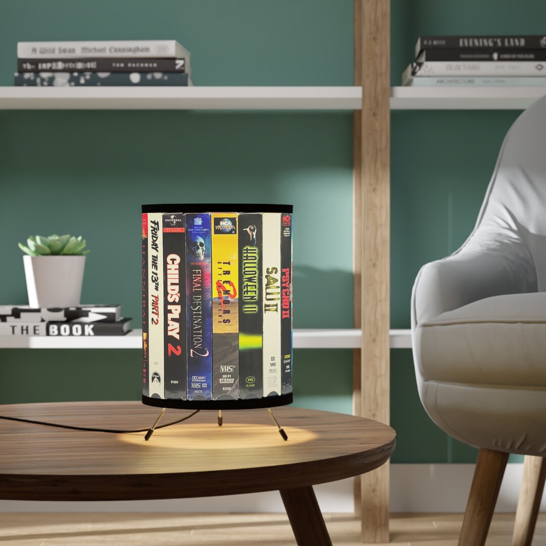 The SEQUEL Horror VHS Tripod Lamp With High-res Printed Shade, Usca ...