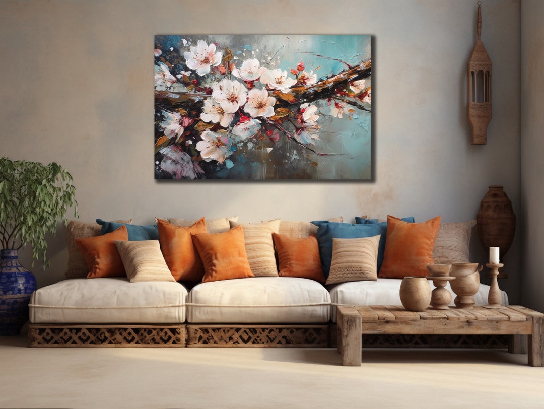 Flower Canvas Wall Art, Flower Wall Decor, Flower Art Oil Painting ...