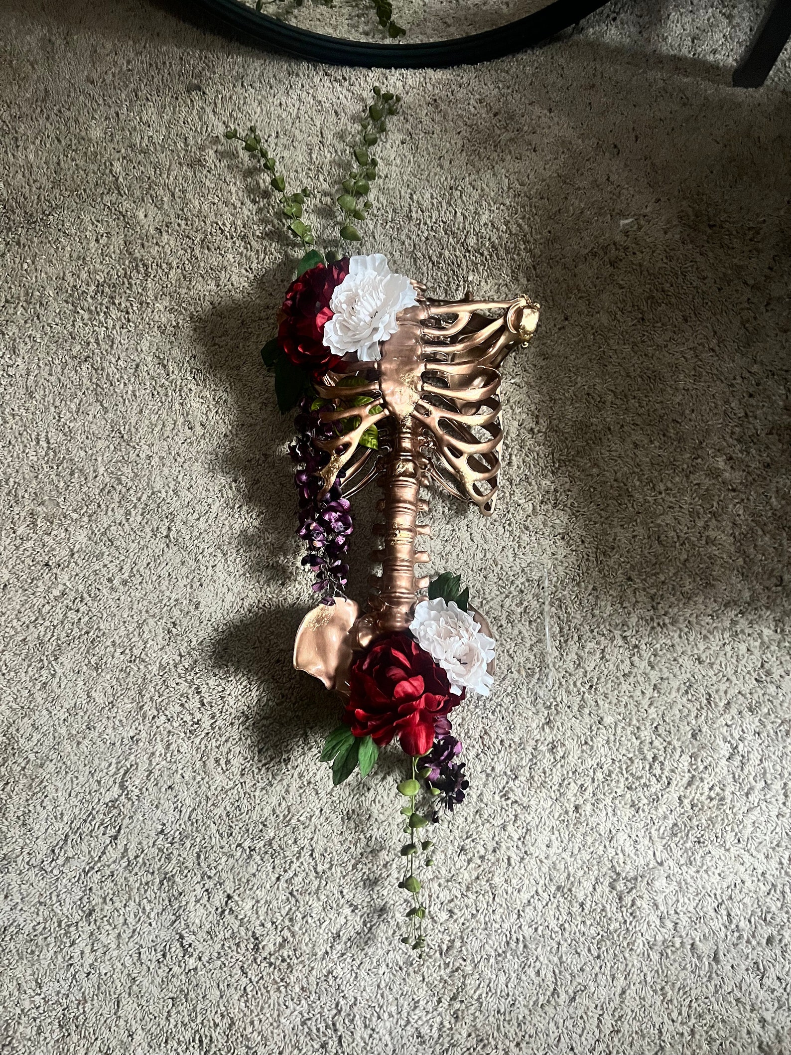 Custom Made to Order Floral Rib Cage Skeleton Wall Hanging - Etsy