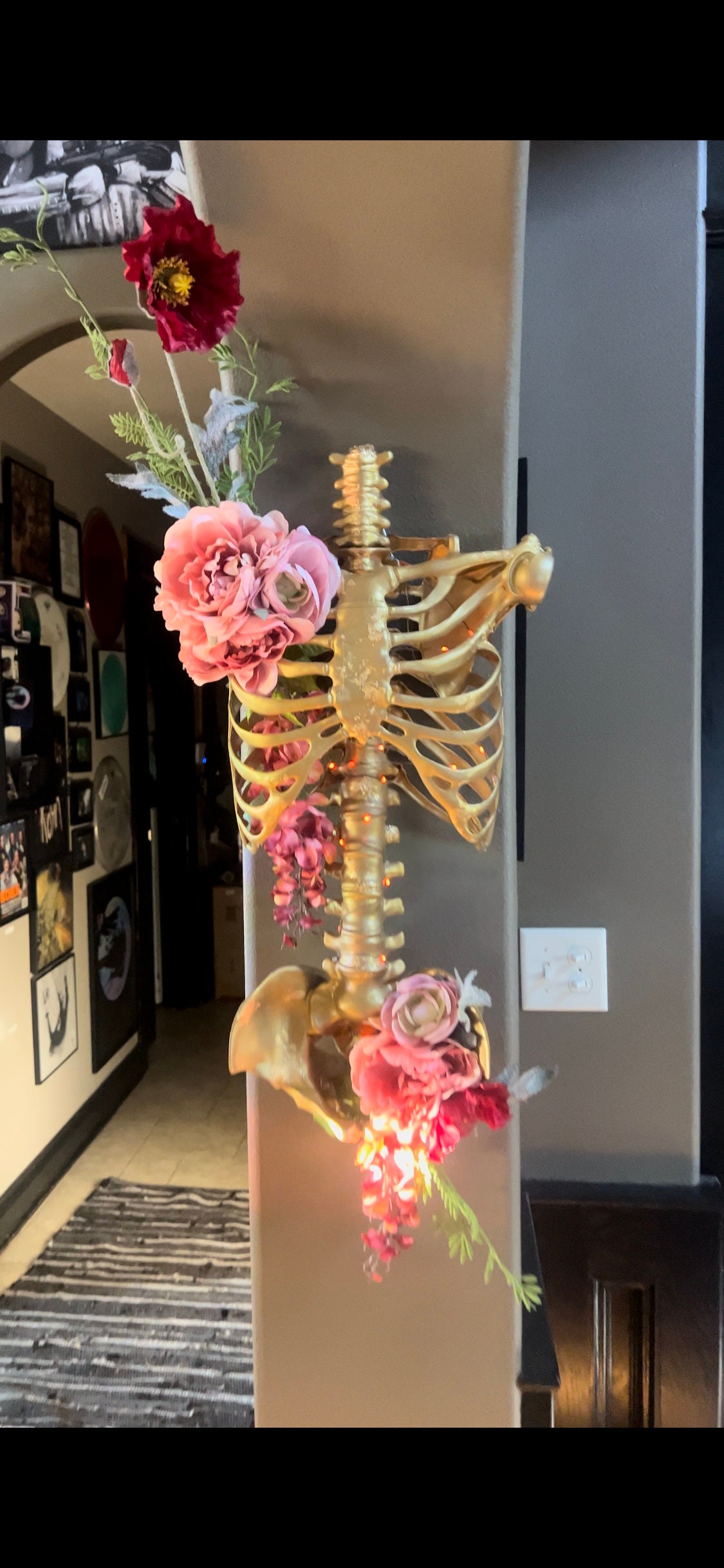 Custom Made to Order Floral Rib Cage Skeleton Wall Hanging - Etsy
