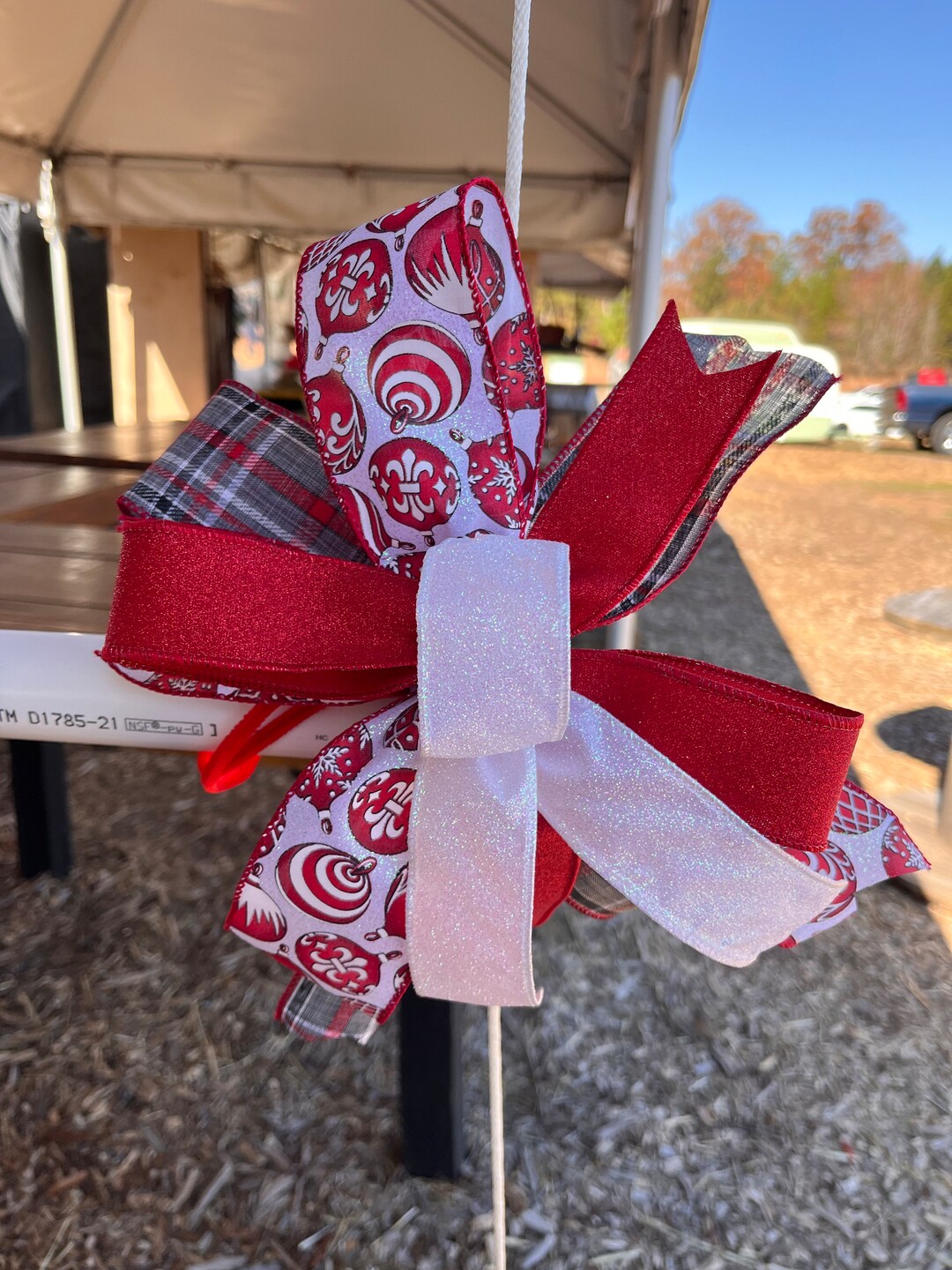 4 Ribbon Christmas Bows for Door Hangers or Lanterns for - Etsy