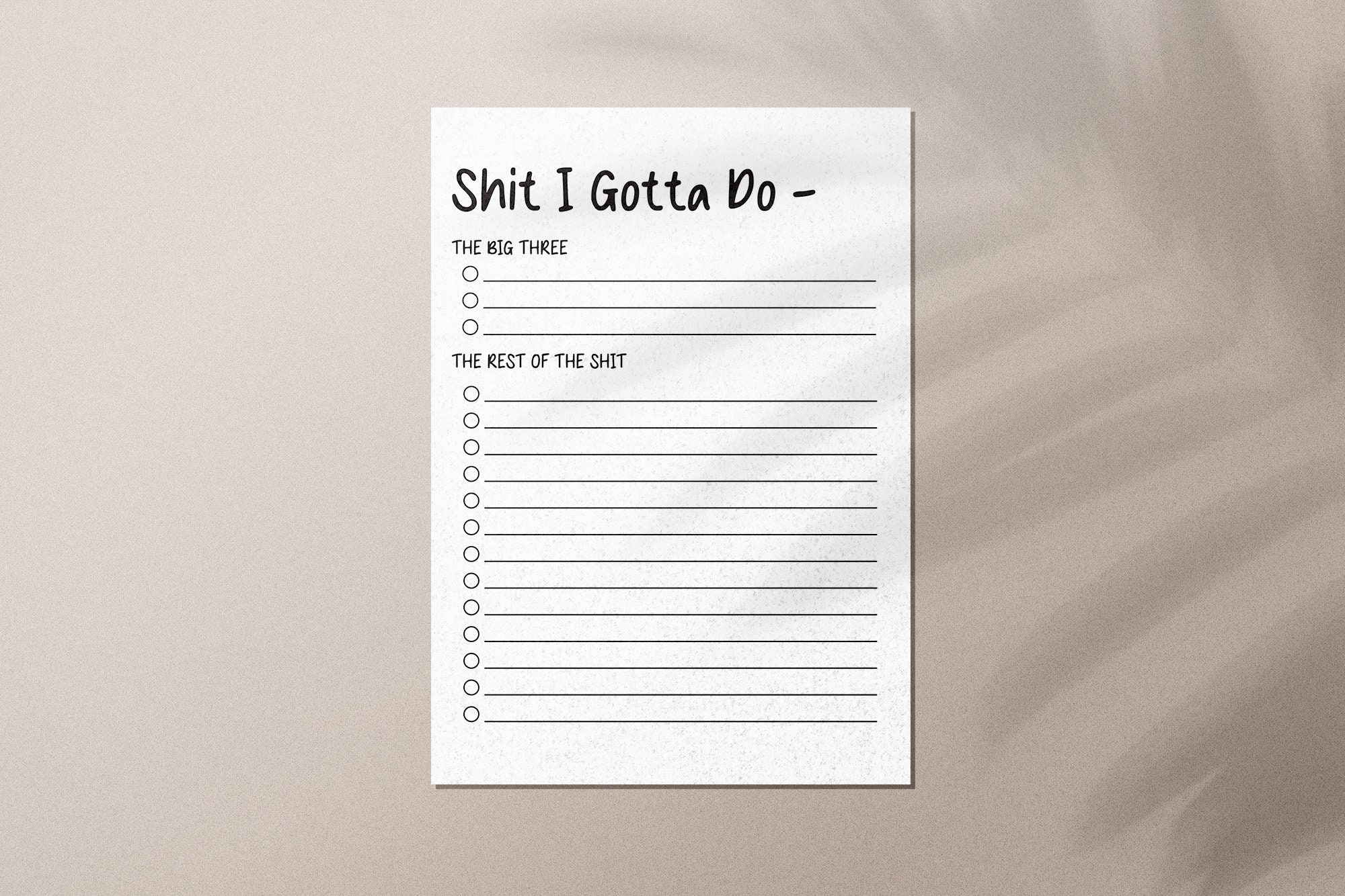 Printable Funny to Do List Task Management Tool - Etsy