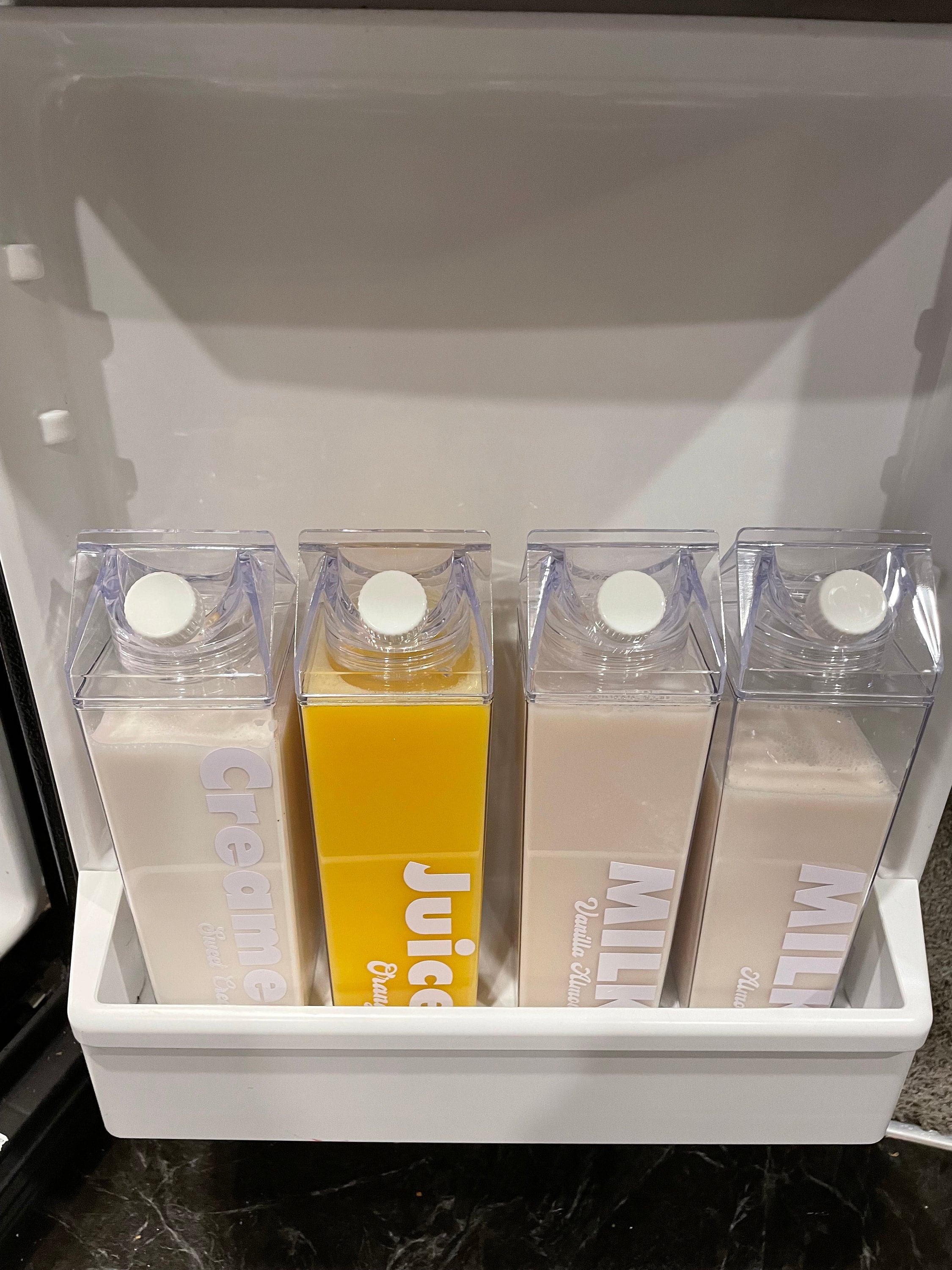 Personalized 34 Oz Milk Carton, Clear Plastic Milk Box, Leakproof ...