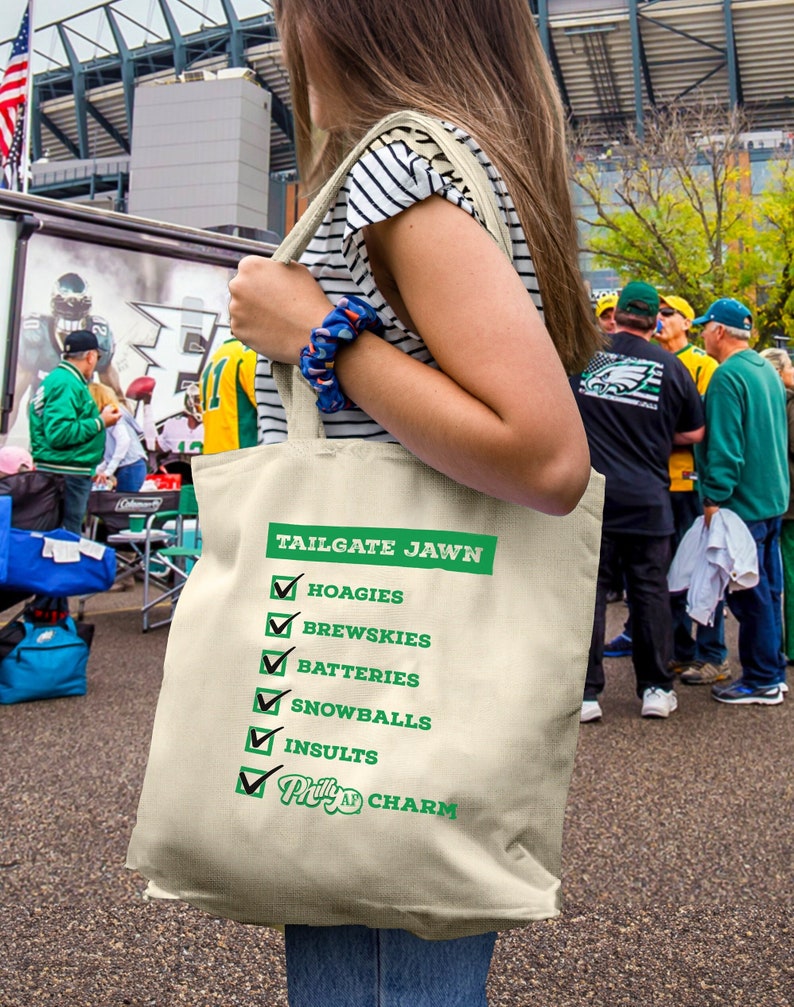 Tailgating Tote Bag for Philly Sports Fans, Tote Bag Checklist, Funny ...