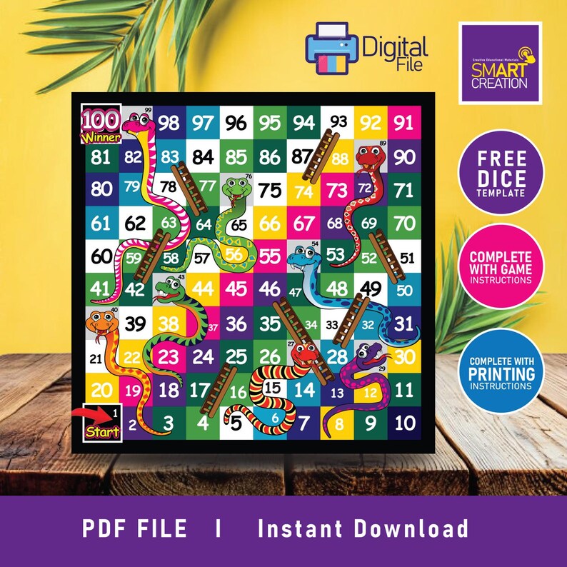 Family With Children | Snakes and Ladders Digital Download | Fun ...