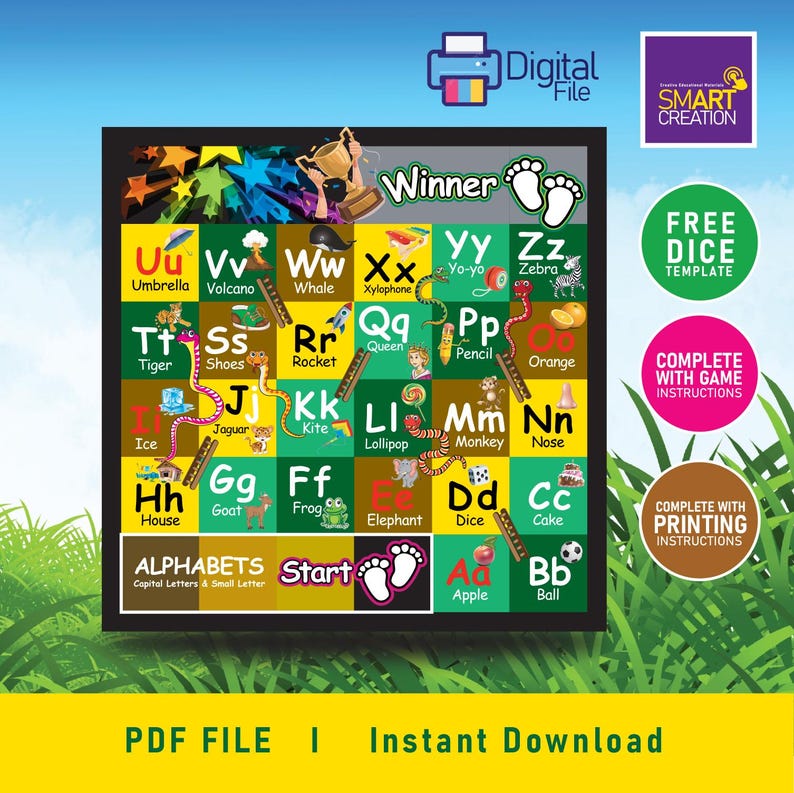 Snakes and Ladders Print Download - Etsy