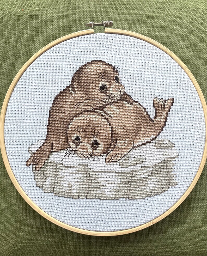 9” Seals - Finished Cross Stitch - Etsy