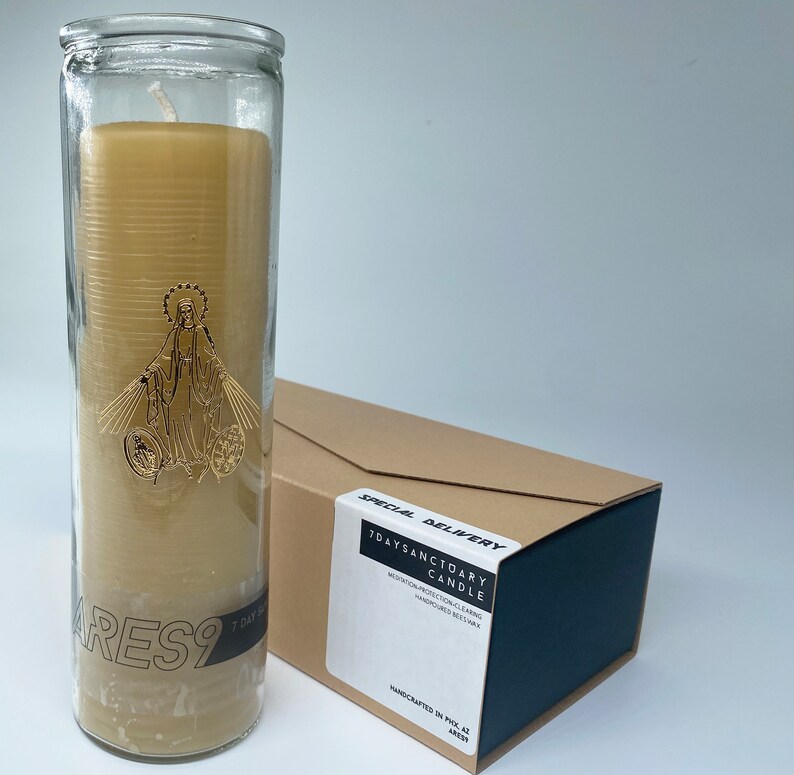 7 Day Sanctuary Candle Jesus Sacred Heart Miraculous Medal Candle ...