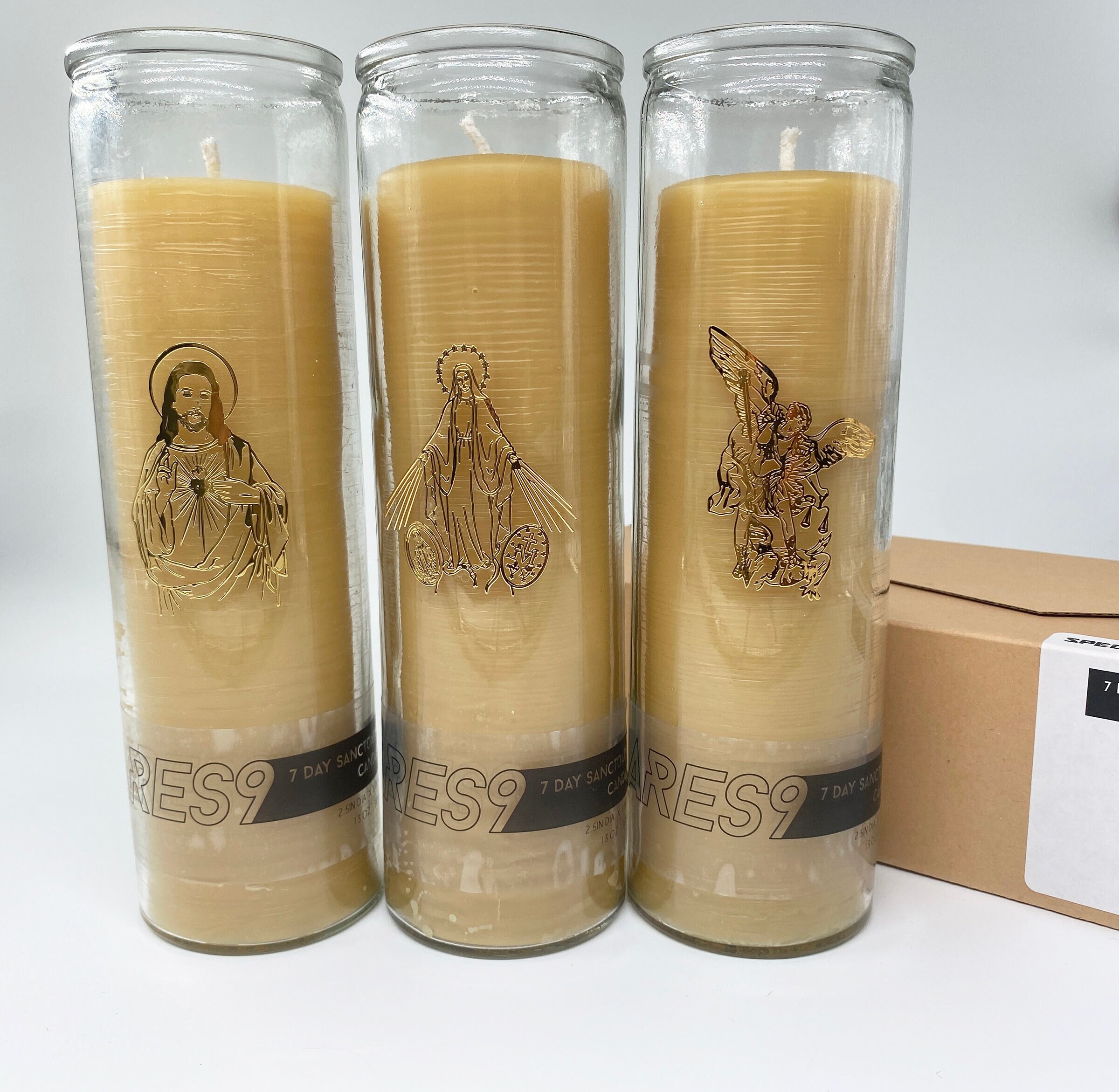 7 Day Sanctuary Candle Jesus Sacred Heart Miraculous Medal Candle ...