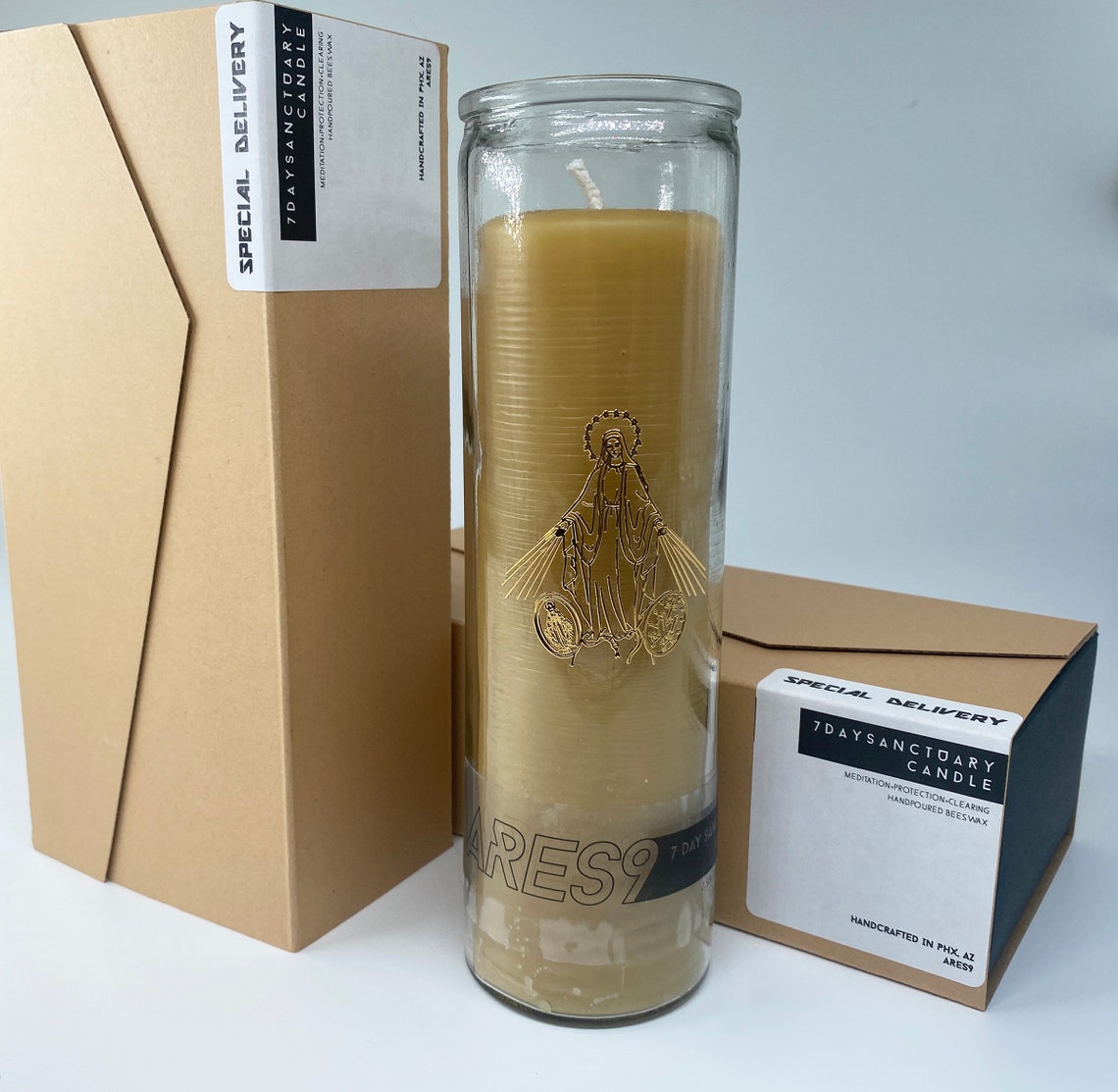 7 Day Sanctuary Candle Jesus Sacred Heart Miraculous Medal Candle ...