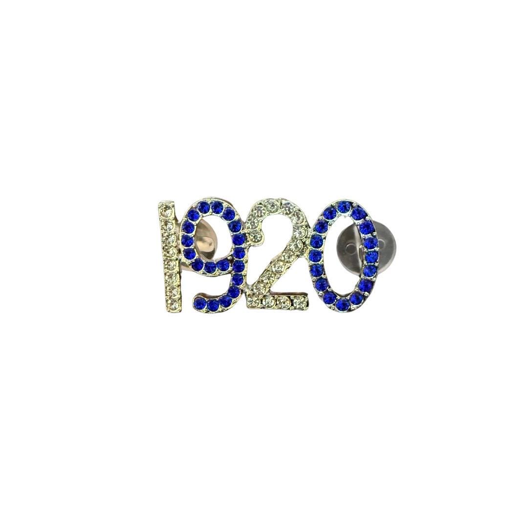 Zeta 1920 Royal Blue and Clear Diamond Brooch - Etsy