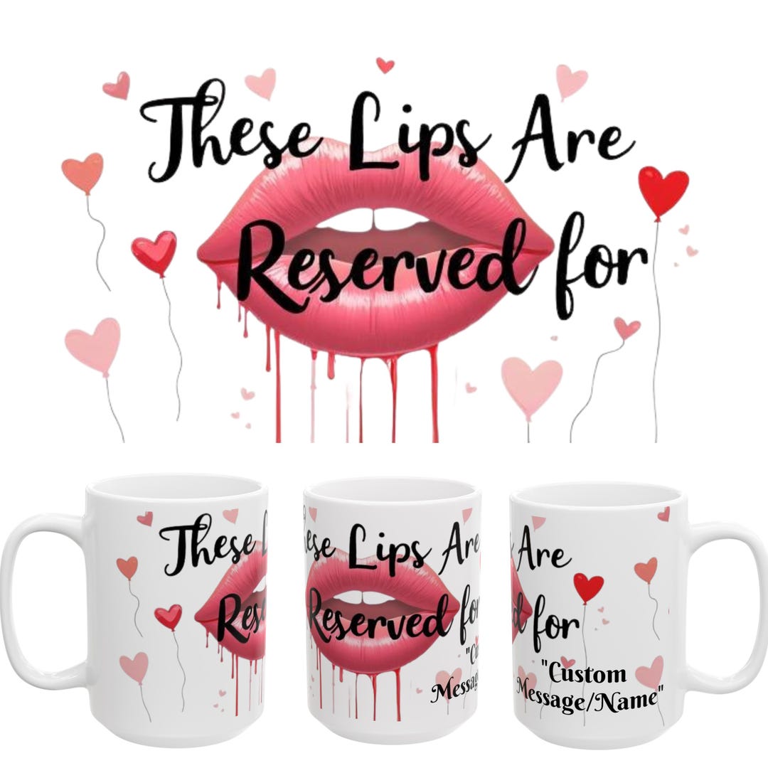 Personalized Dripping Red Lips Mug - Etsy