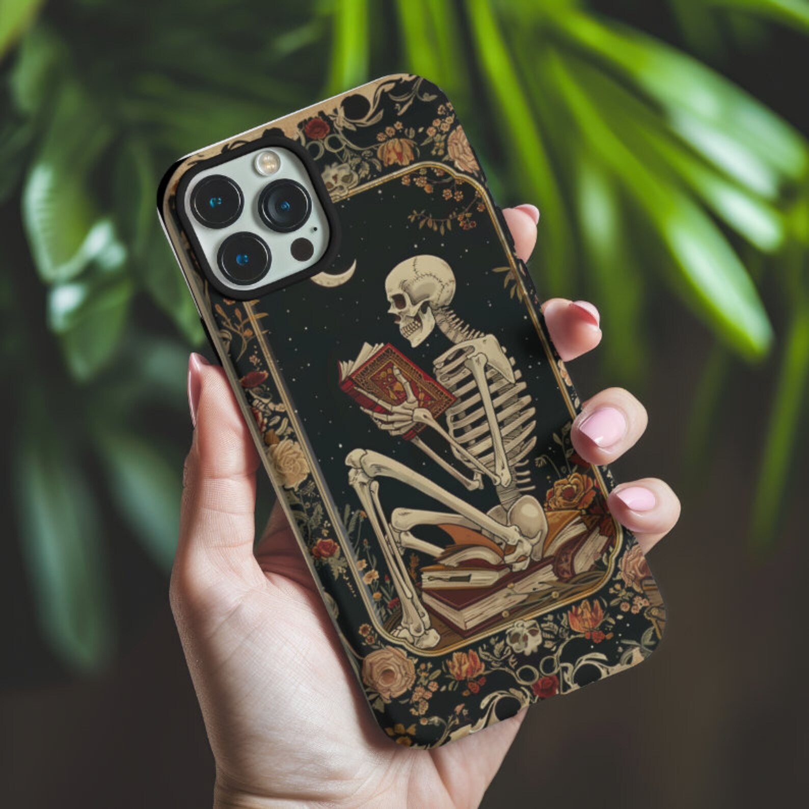 The Reader Tarot Card Phone Case Goth Skeleton iPhone Case Funny ...