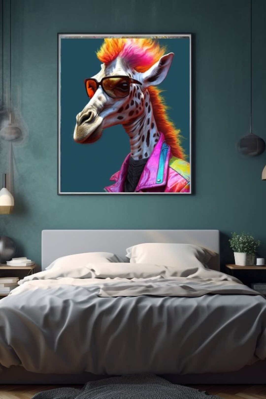 Giraffe Poster Wildlife Wall Decor African Safari Inspiration Nature ...