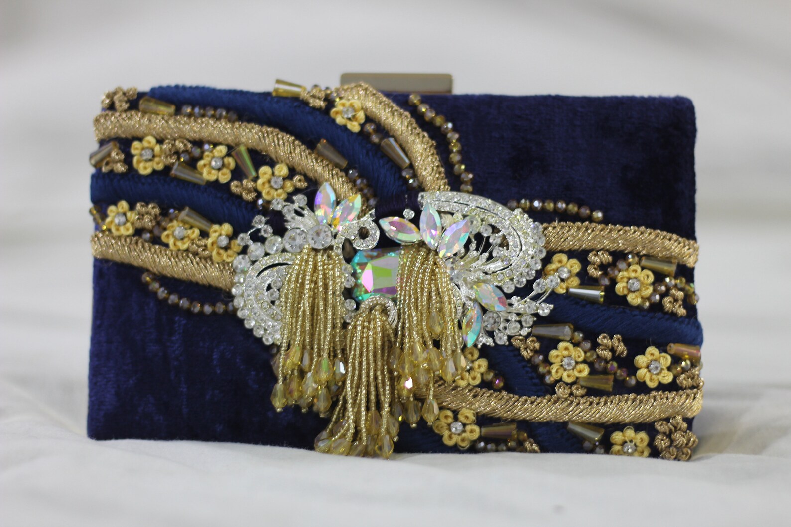 Wedding Clutch Bag Minimalist Azure Blue Purse for Women Bridal Box ...