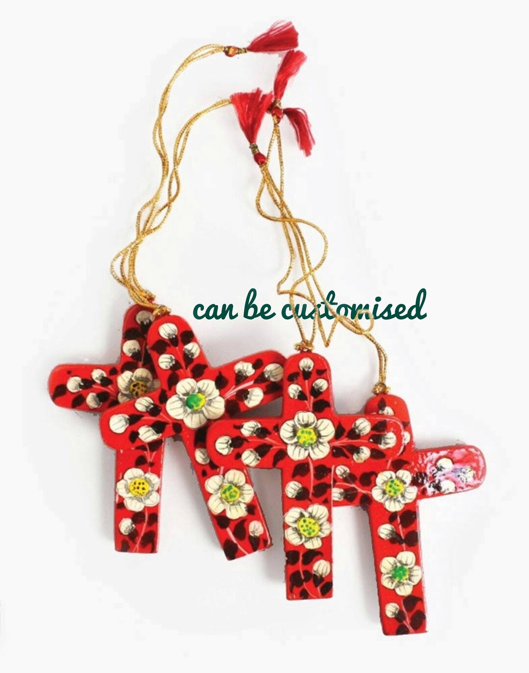 Latin Cross Handpainted Paper Mache Modern Cross Necklace Papier Faith ...