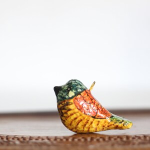 Small Decorative Sparrow Hanging Bird Ornament Folk Art Paper Mache ...