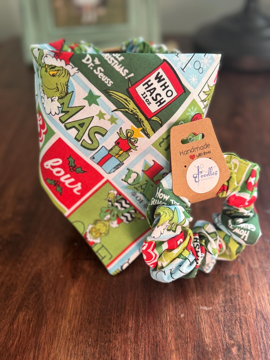 12 Days of Grinchmas Elastic Dog Bandana and Scrunchie - Etsy