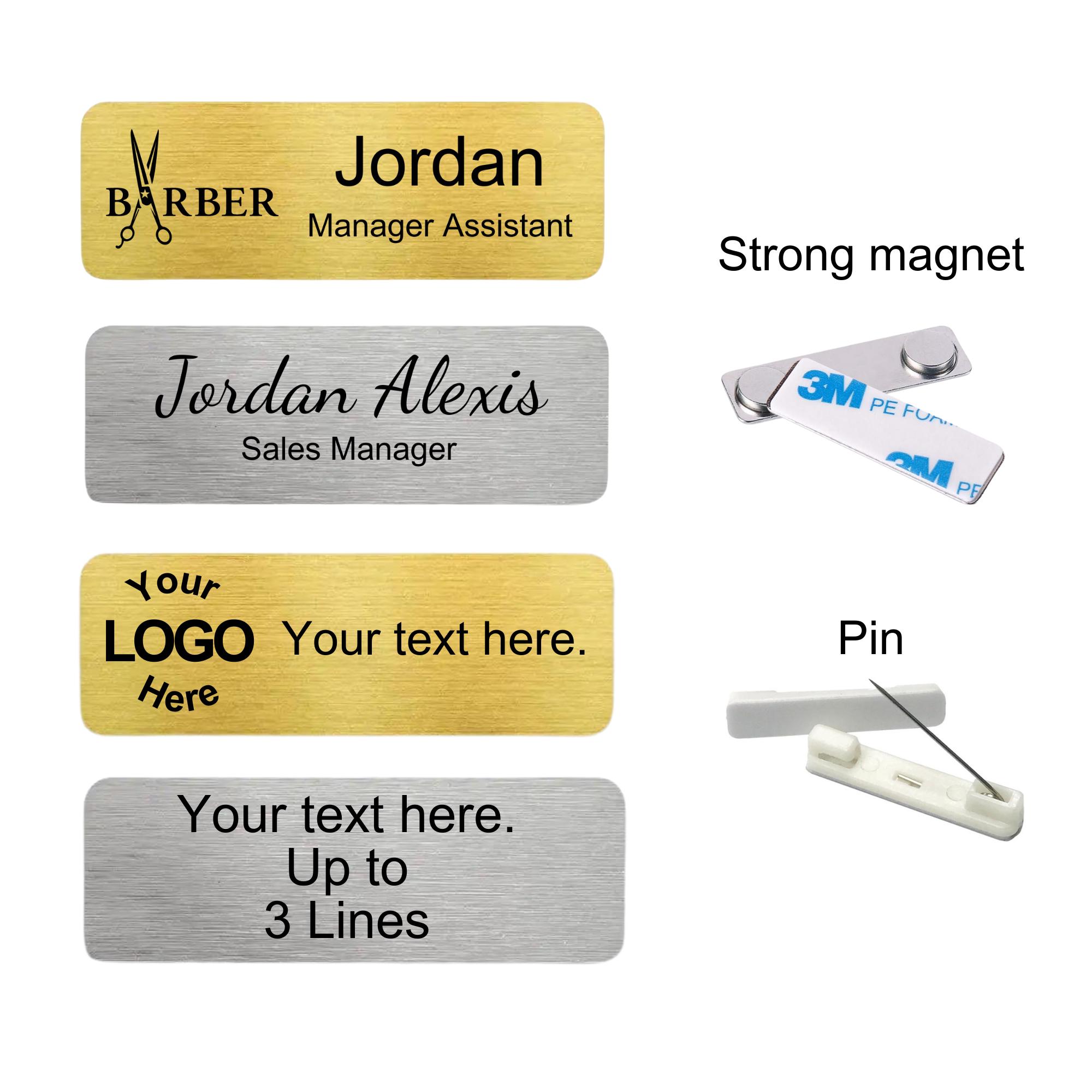 Engraved Magnetic Name Tags for Business, Customized Name Tag With Logo ...