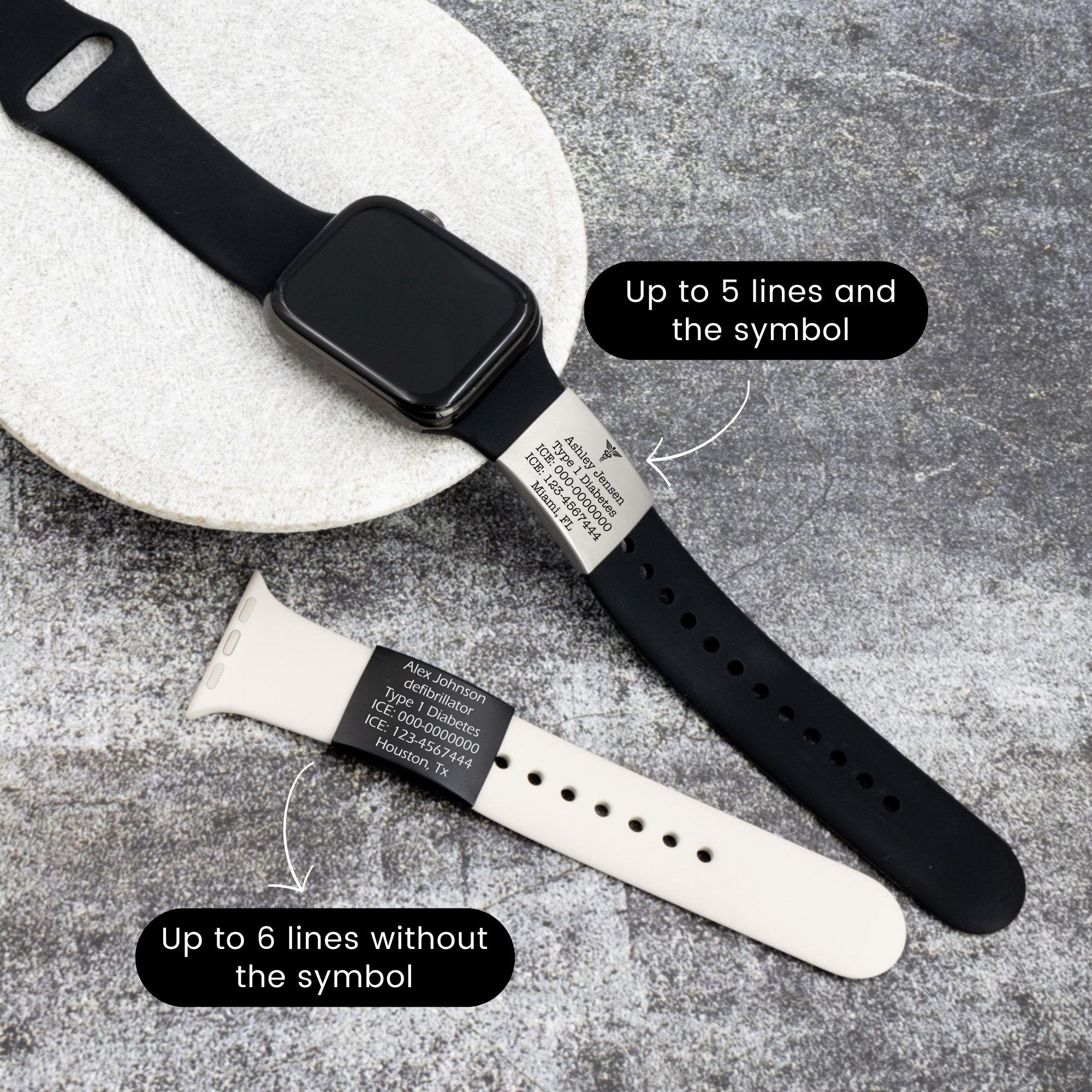 Medical Alert Id Tag for Watch Band, Runner Id Tags, Personalized ...