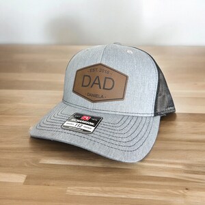 Personalized Leatherette Patch Hat for Dad With Custom Names, Father’s ...