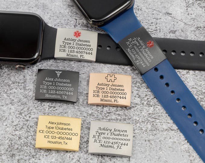 Custom Medical Alert Id Tag for Watch Band, Runner Id Tags ...