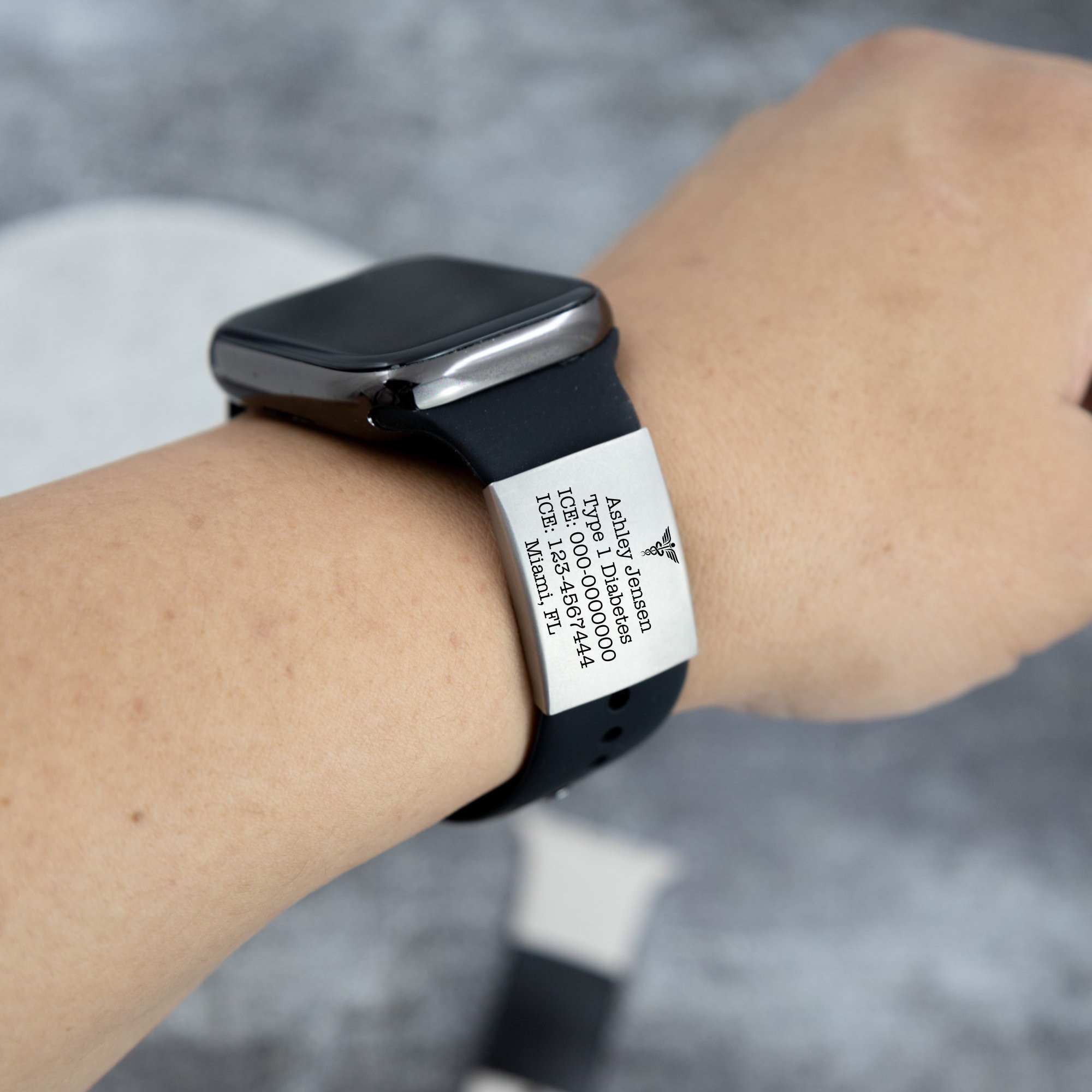 Medical Alert Id Tag for Watch Band, Runner Id Tags, Personalized ...