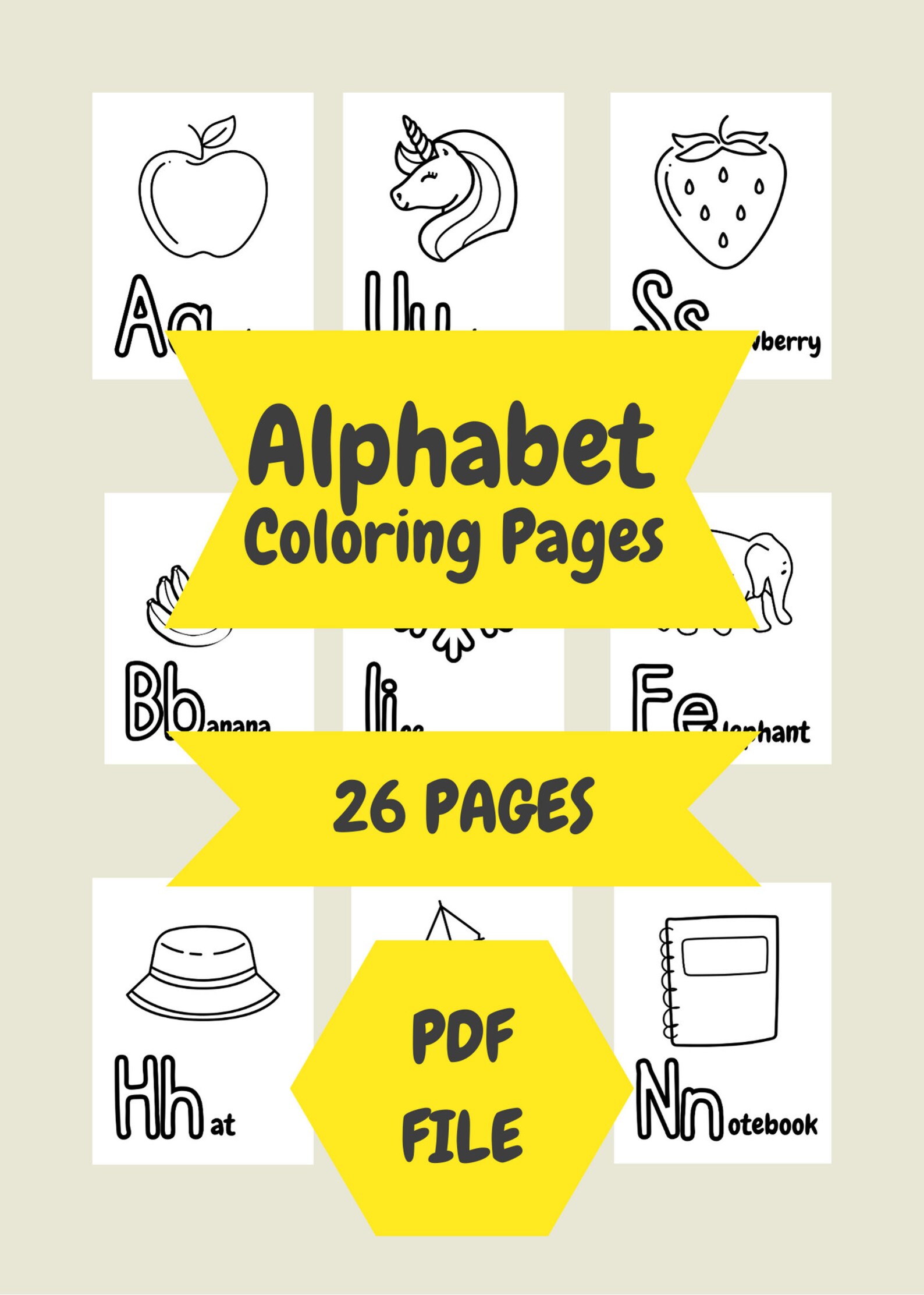 Alphabet Printable, Coloring Pages Pdf, Kids Printable, Homeschool ...