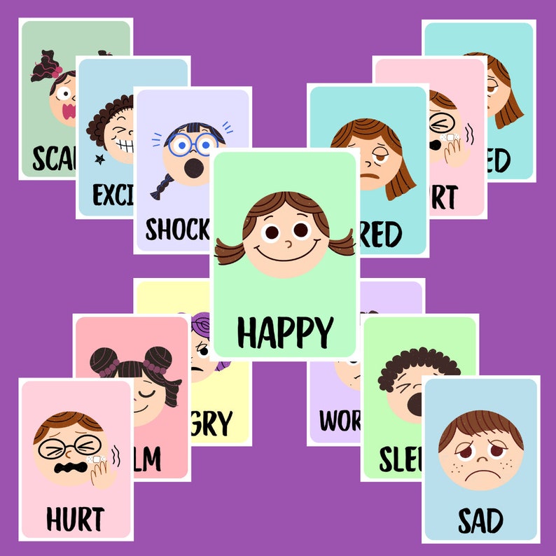 Emotion Flashcards - Toddler and Preschool Activity - Printable ...