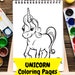 Unicorn Coloring Page, Wedding Coloring Book, Unicorn School Png ...
