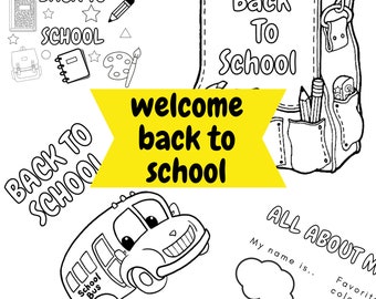 Welcome to the First Day of School Coloring Page - Etsy