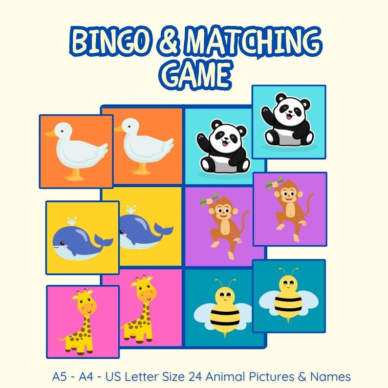 Digital Board Game, Printable Bingo Game, Instant Download, Homeschool ...