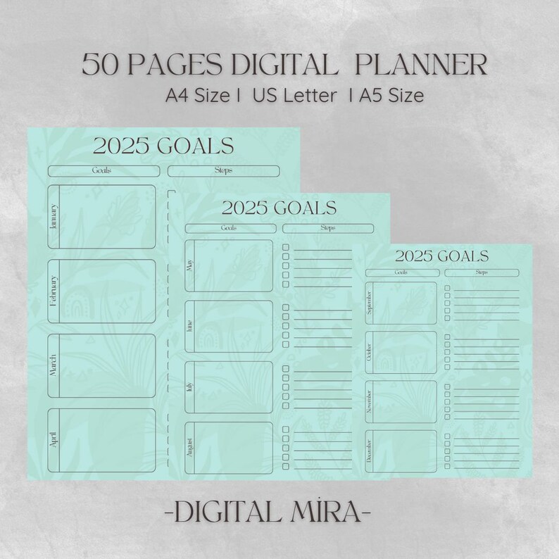 Digital 2025 Planner, Printable A4 Planner, Minimalist Planner, Digital ...