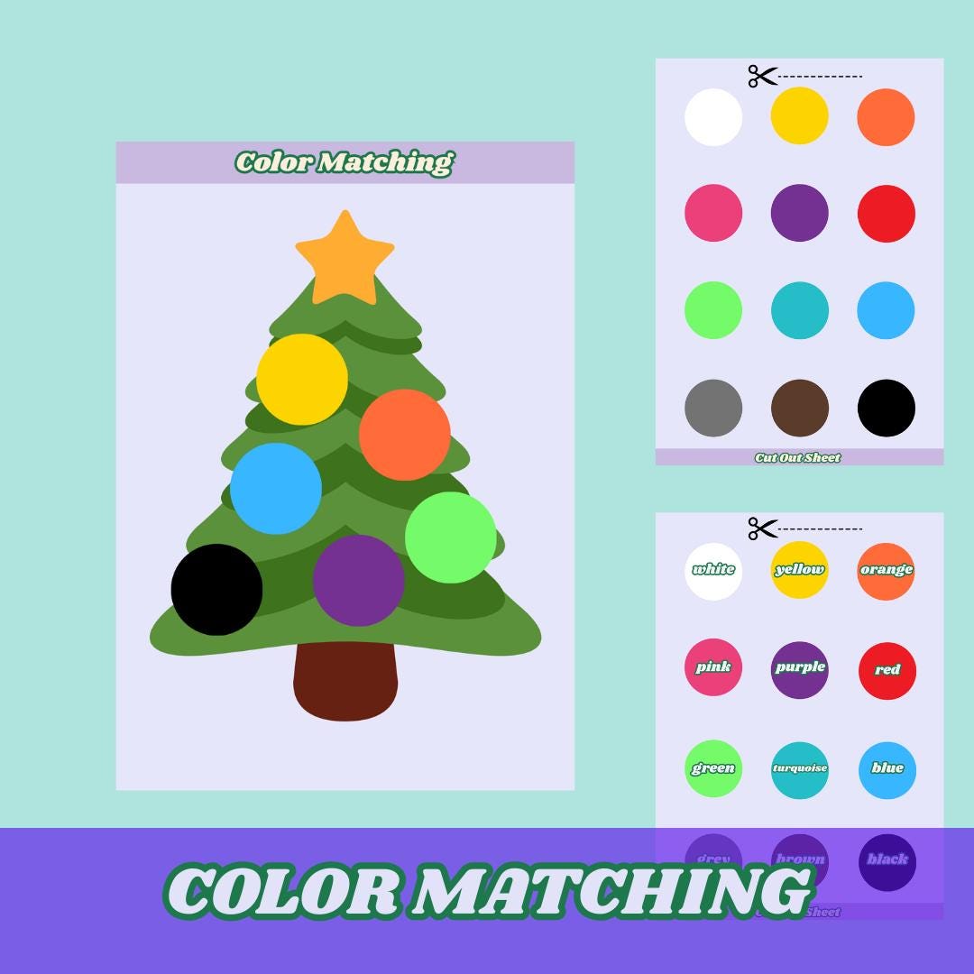 Color Matching Game, Cutting Game, Kids Activities, Instant Download ...
