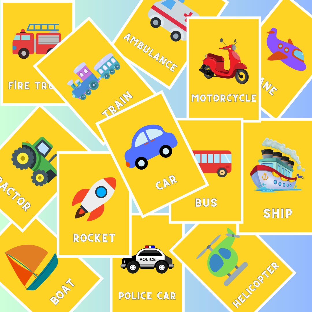 Transport Flashcards - Montessori Cards - Printable - Toddler ...
